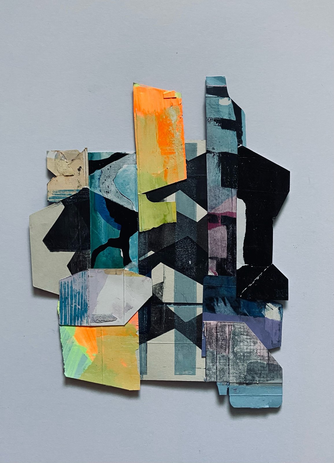 Vertical Zig Zag Printed Cardboard Collage | Sarah Bagshaw Art