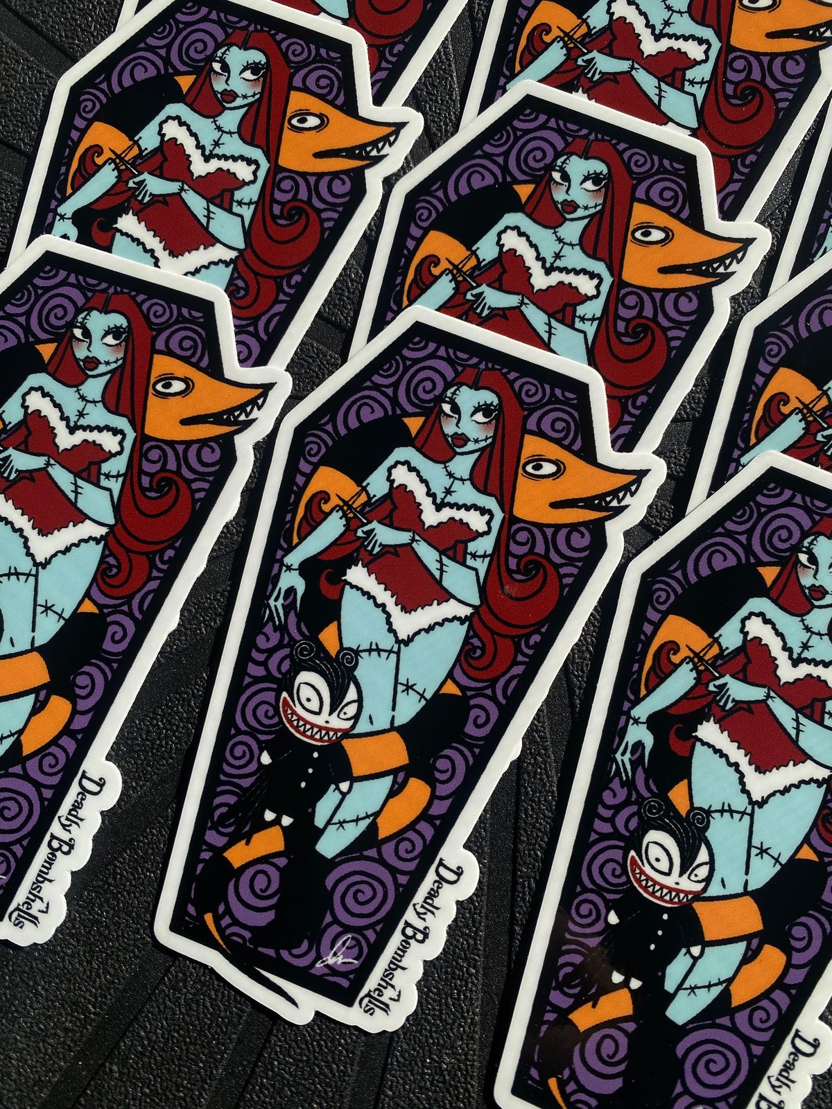 Haunted Holiday Rag Doll- Laminated Sticker | Deadly Bombshells