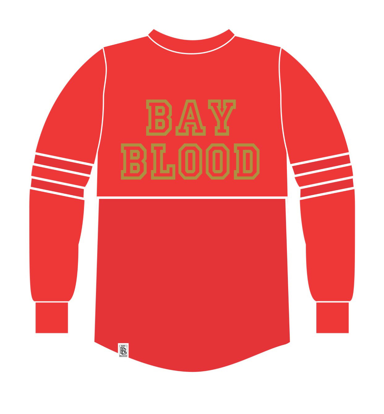 Women's College Shirt (red/gold) / Bay Blood Clothing