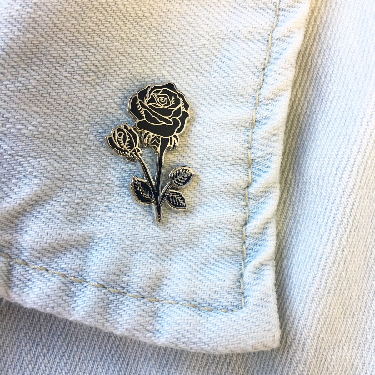 Black Rose Pin - Gold or Silver | Rosie Wonders