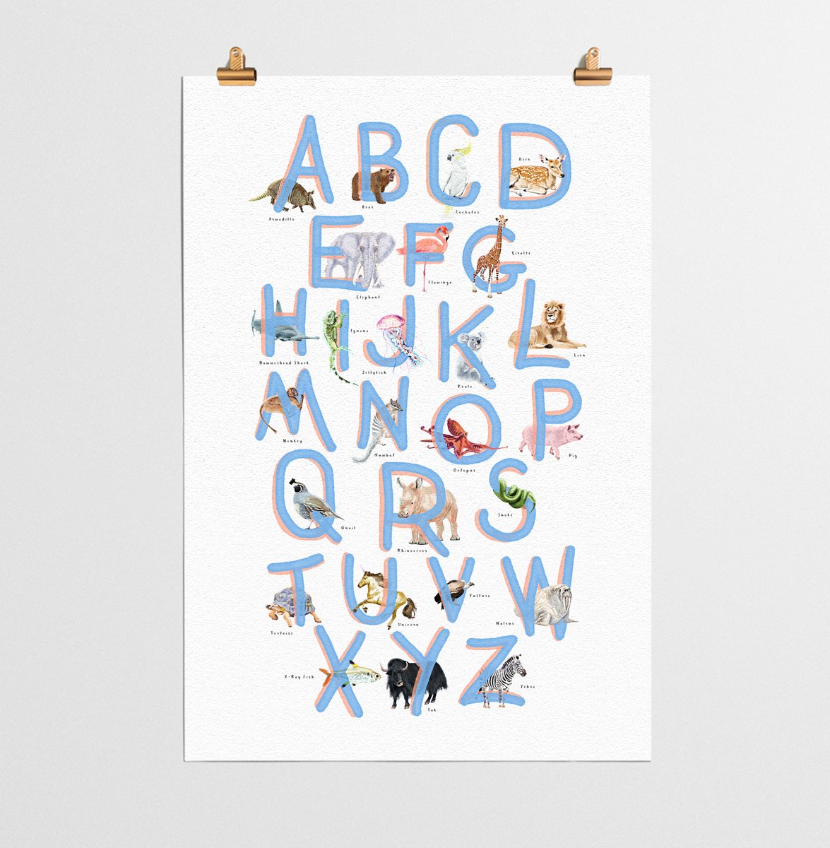 ABC Poster Blue | You and Me Prints