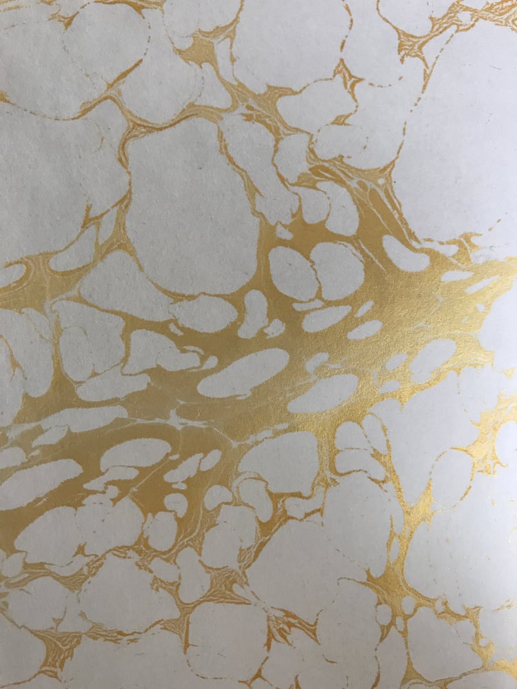 Marbled Paper #67 'Classic Metallic gold vein on white' base paper ...