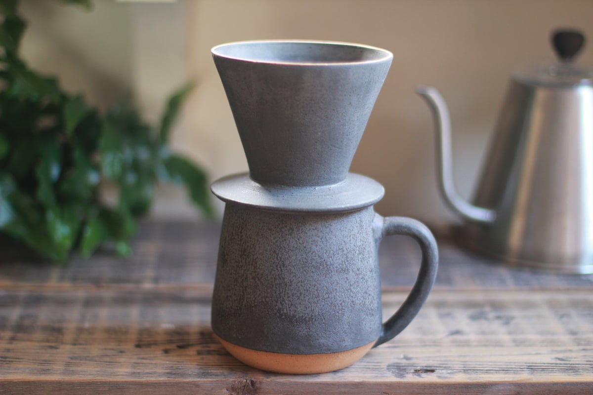 Matte Charcoal Mug & Pour-Over Set | Stone Haven Pottery