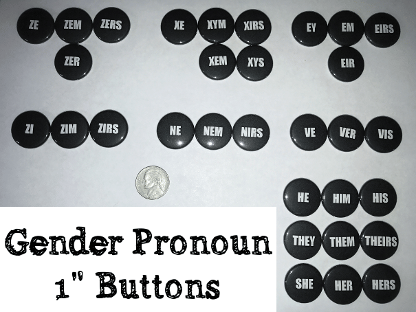 Button Button Custom Buttons + More! — 1" Gender Pronoun Button Packs