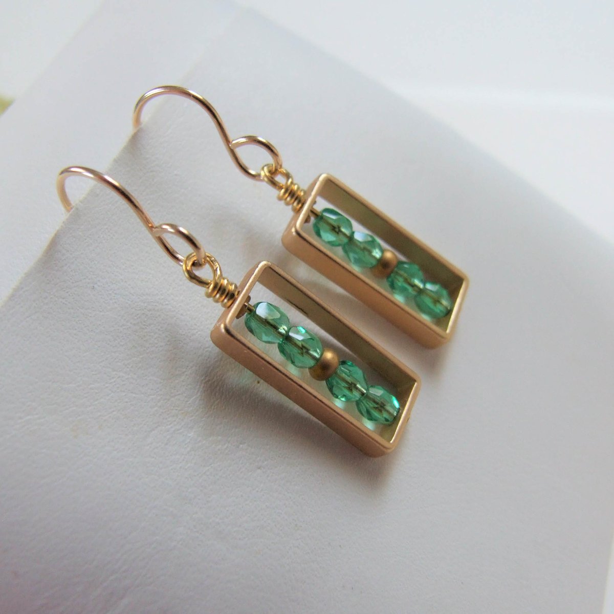 Emerald Rectangle Earrings | Fresh Designs