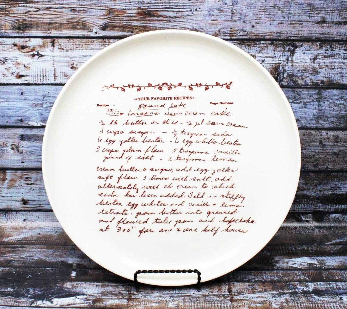 Recipe Platter with Handwriting and Photo | ArtSmith