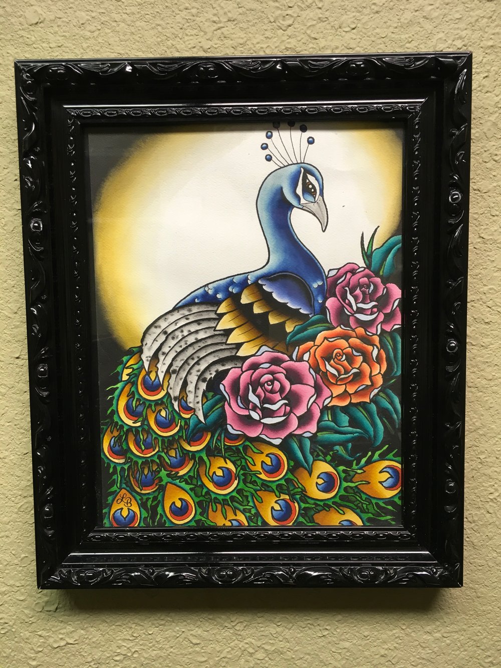 Peacock And Roses Lana Bray Art