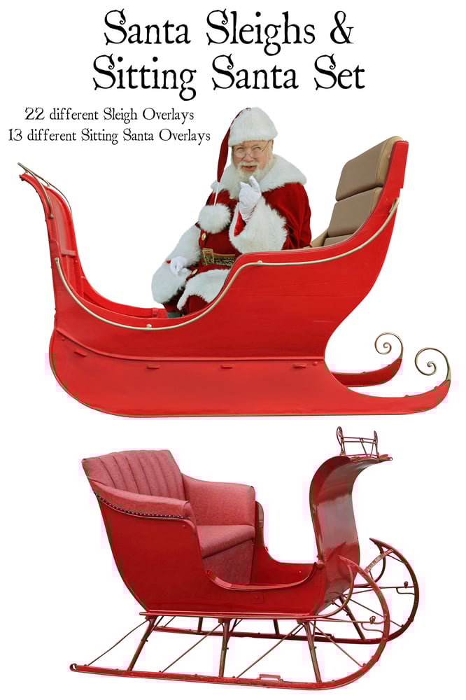 Santa Sleighs & Sitting Santas Set / Shoot for the Moon Images ...