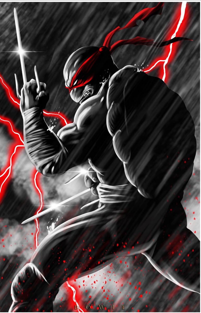 TMNT- HARD RAIN - Set of 4 | Black Label Xclusives