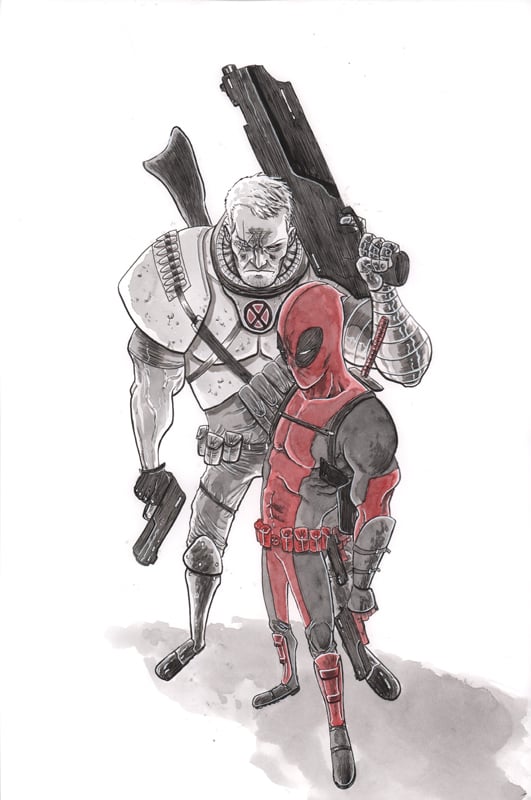 DEADPOOL & CABLE ORIGINAL ART / 78Squid
