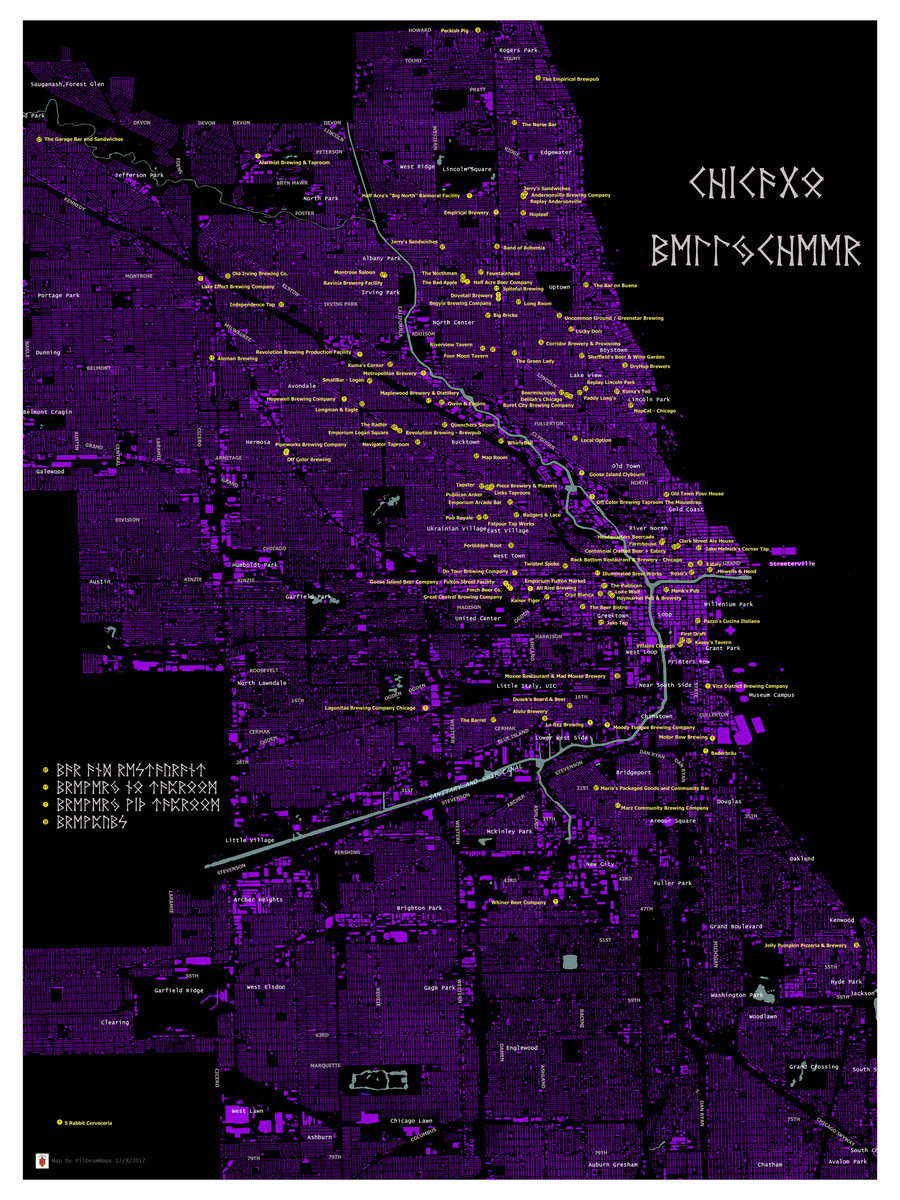 Bellycheer Chicago Beer Map | PilbeamMaps