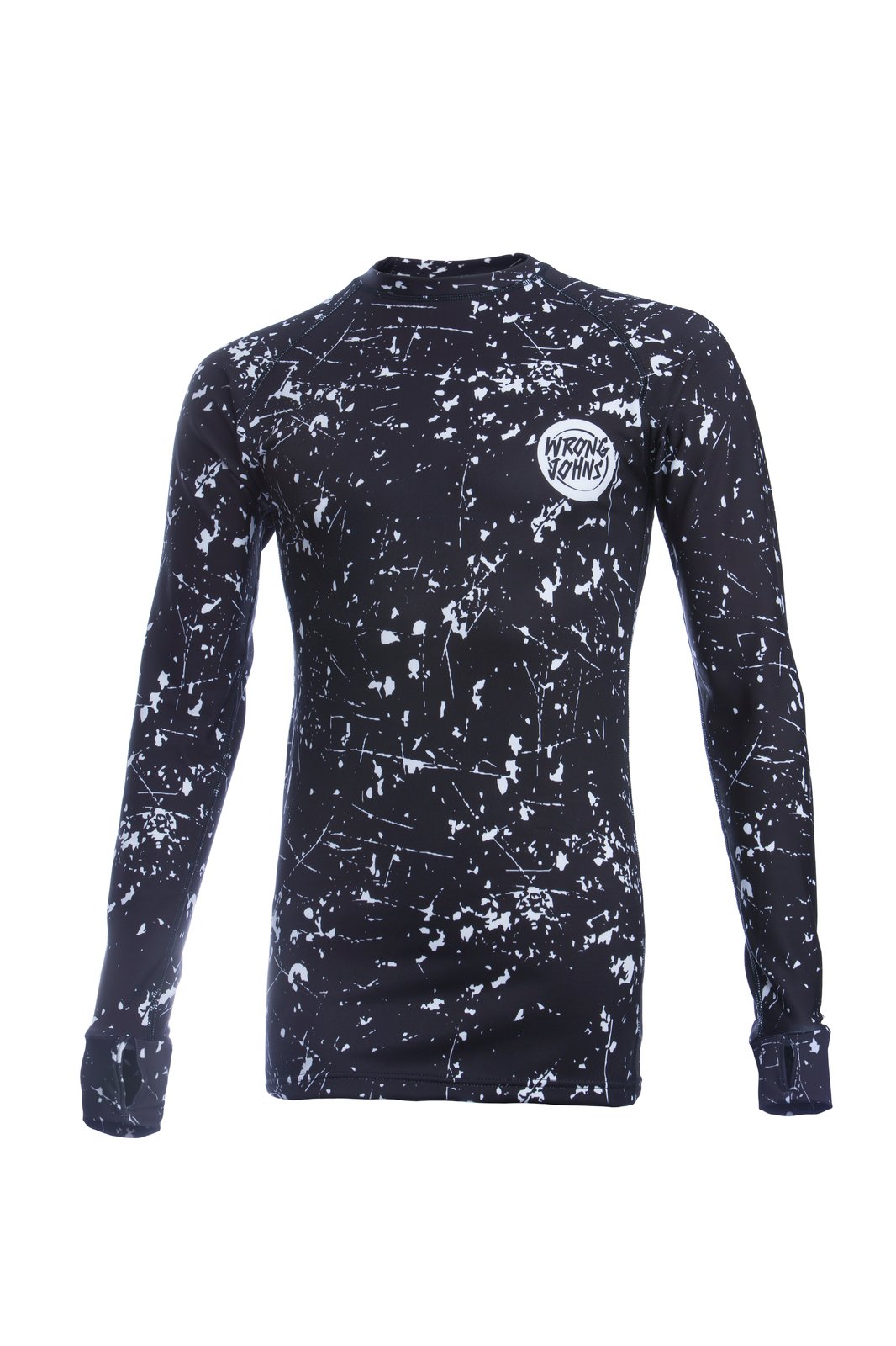Mens White Splashed Paint Thermal Top / Wrong Johns