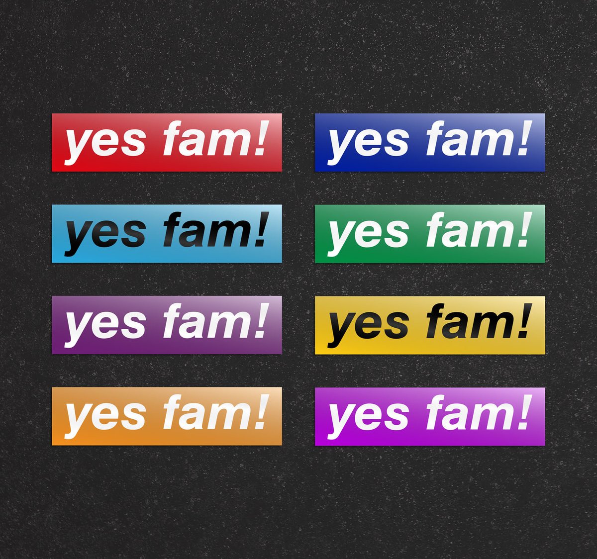 yes fam! Board Stickers x 4 / yes fam!