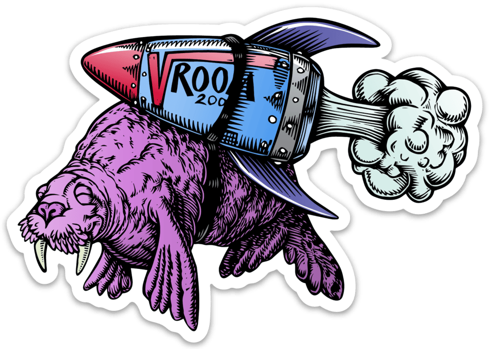 Vroom Walrus Sticker | Noosh! Studios