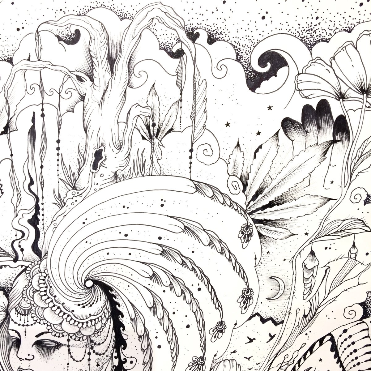 "Lola" 14 x 17 Freestyle drawing | The Art of Alexis Palmaffy