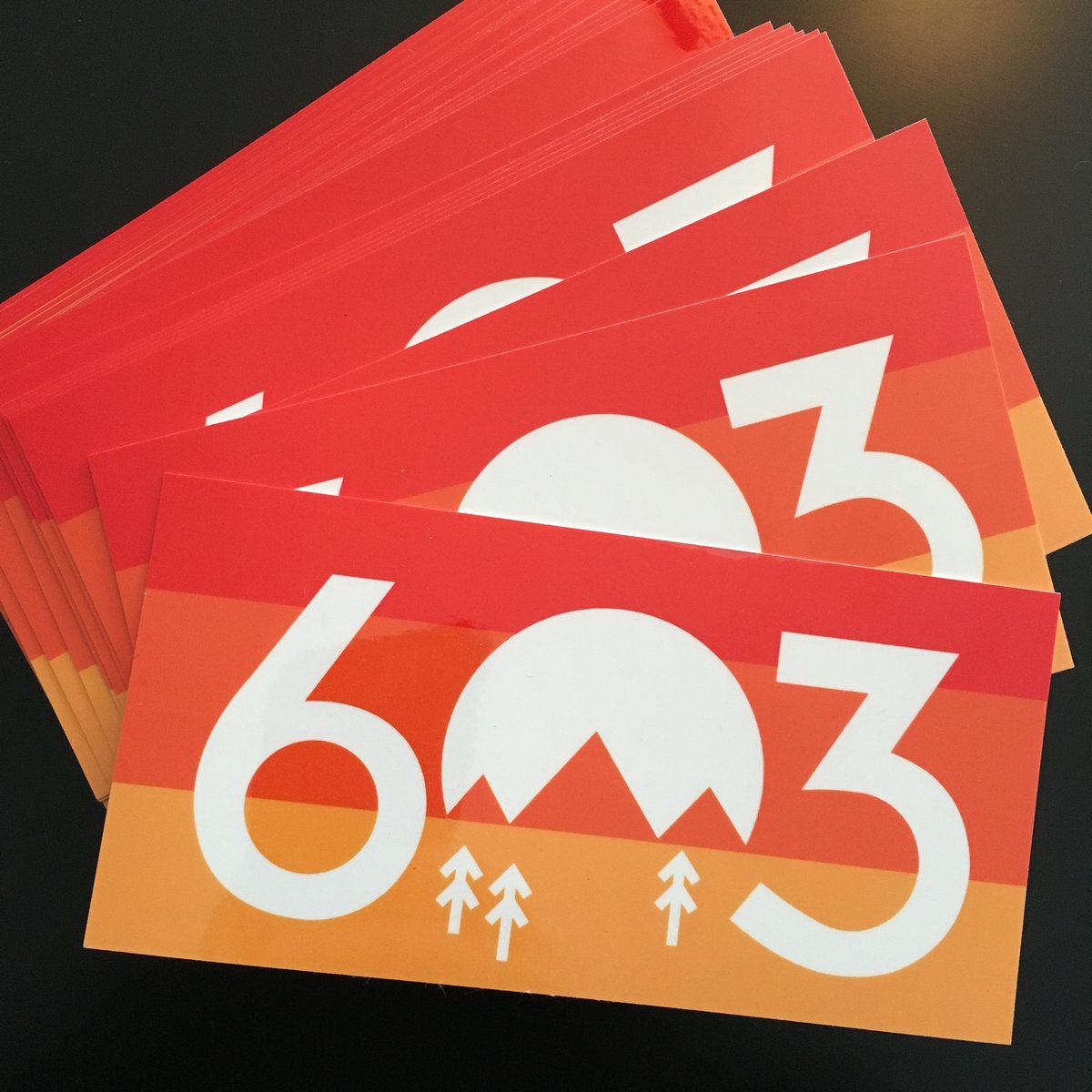 603 Sunset vinyl Sticker (6”x3”) | New Hampshire Apparel