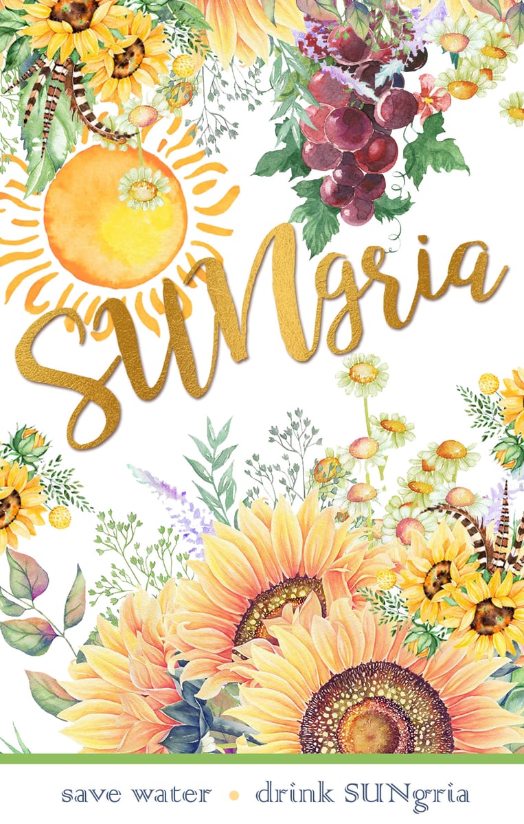 SUNgria Wine Label | Paper Fox Prints