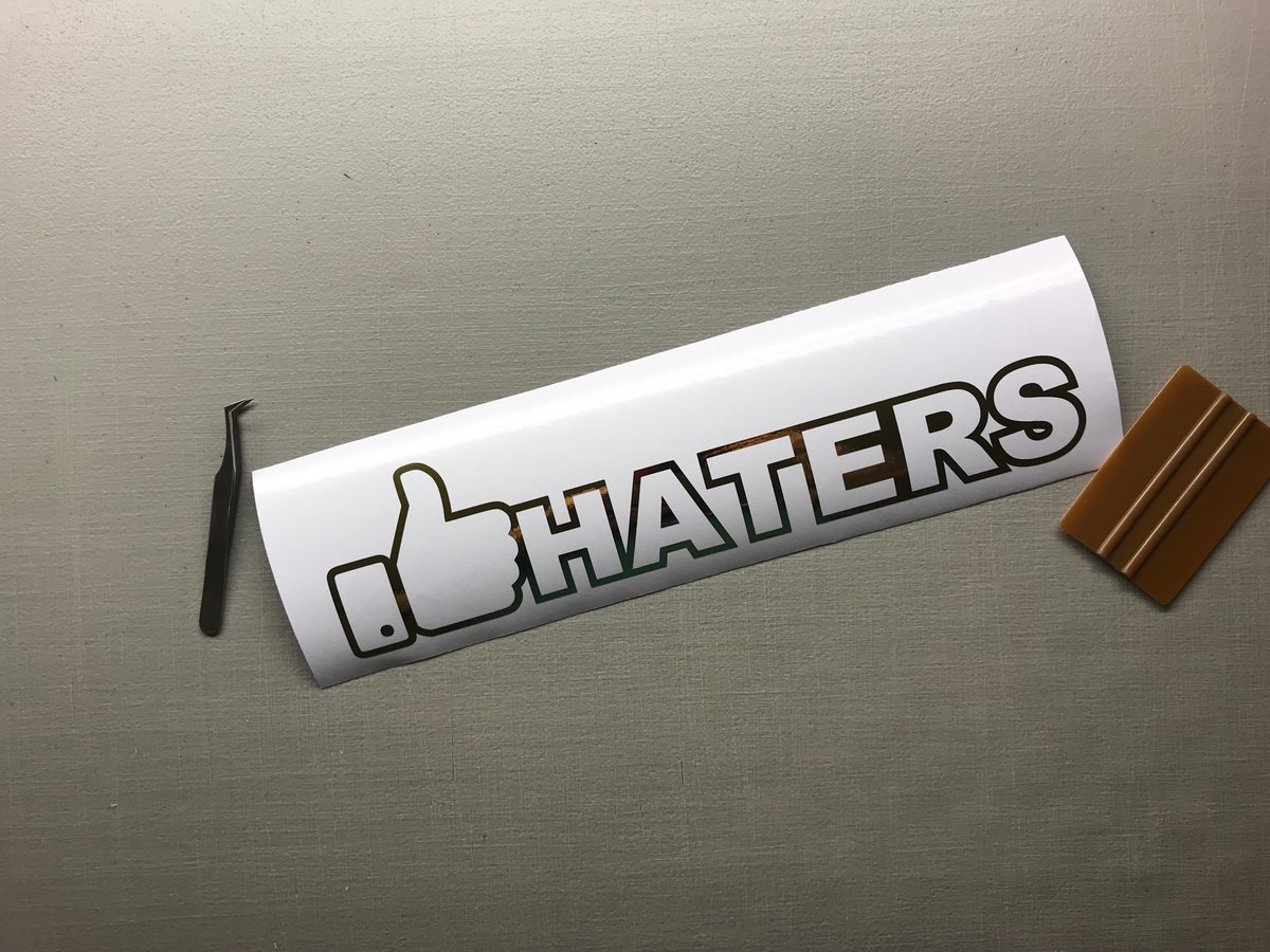Locally hated — 👍🏼HATERS decal 10”