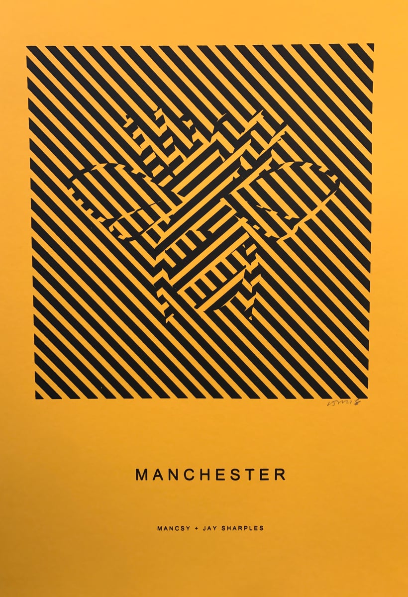A3 Manchester Stripes screen print | Mancsy