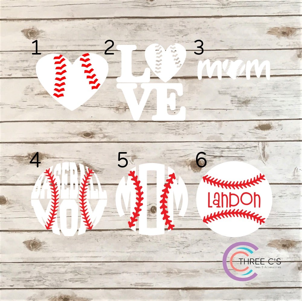Baseball Decals | Three C's Tees and Accessories
