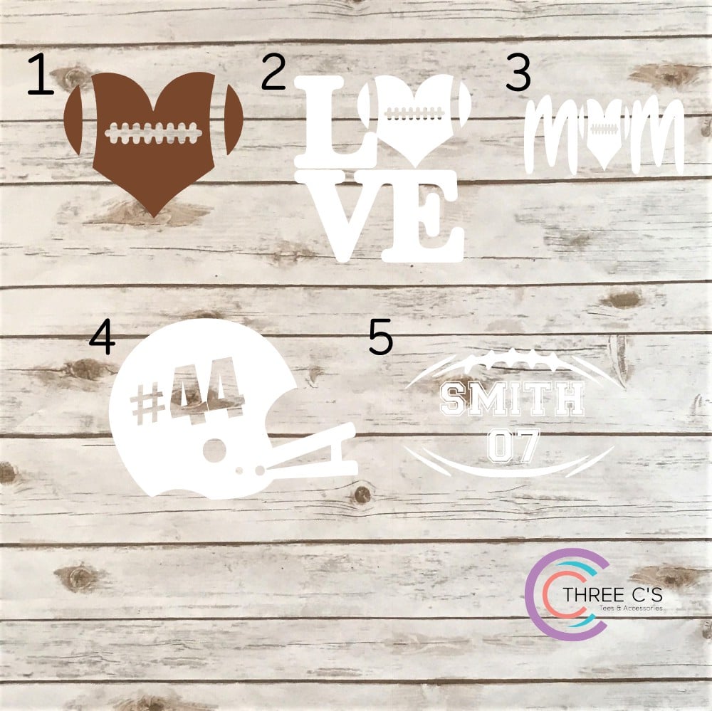 Football Decals | Three C's Tees and Accessories