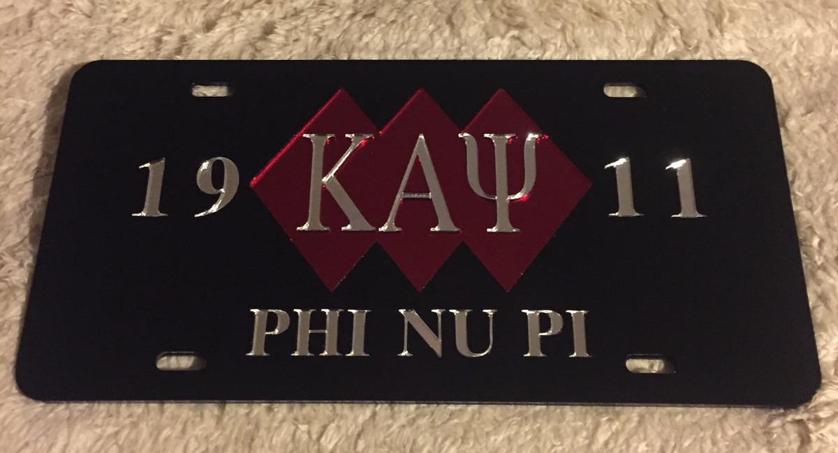 3-Diamond Kappa Alpha Psi Black License Plate | Tau Nupes Greek Shop