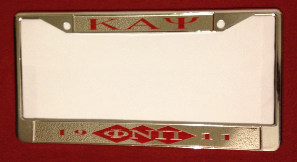 Kappa Alpha Psi Chrome License Plate Frame (KAΨ #1) | Tau Nupes Greek Shop