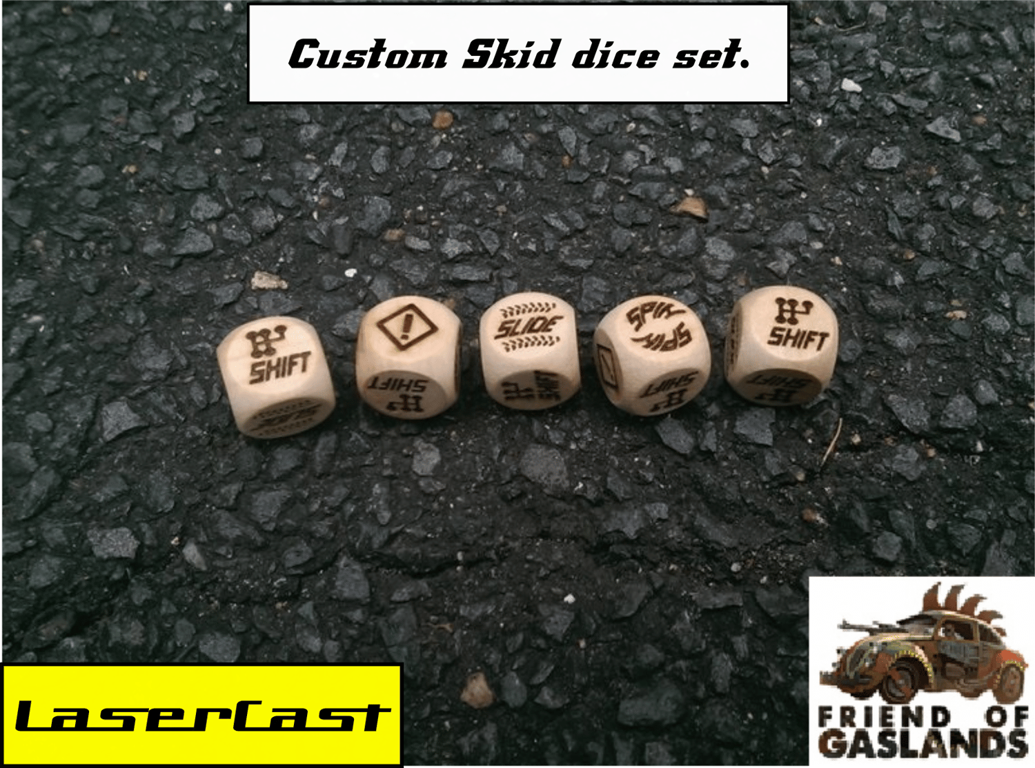 Gaslands manoeuvre templates, double and single-sided. | LaserCast