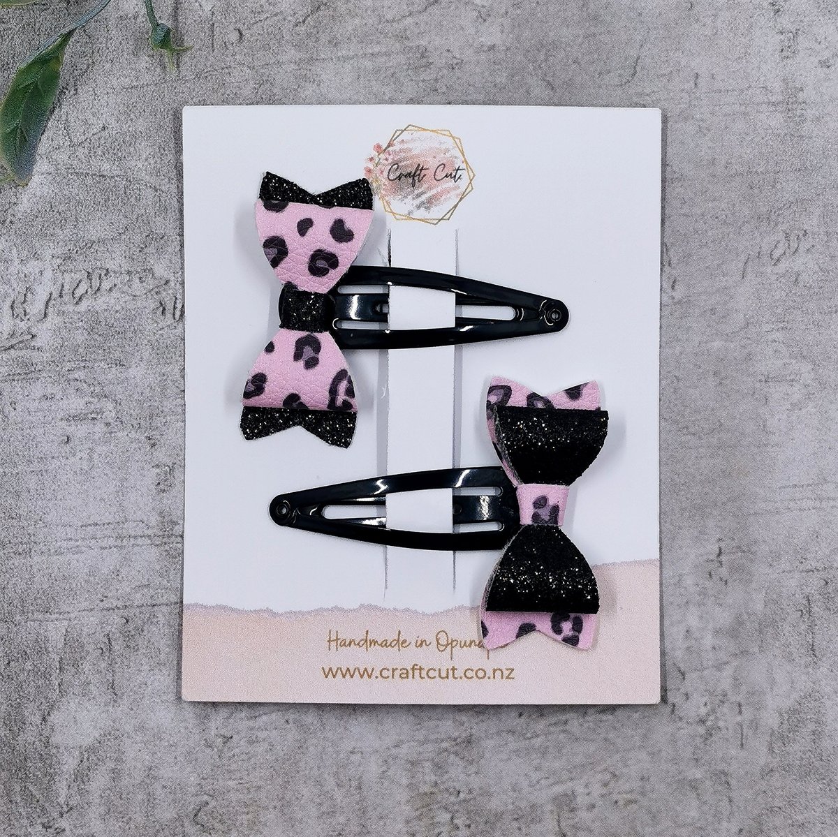 Pink Leopard Hair Bows | Craft Cut