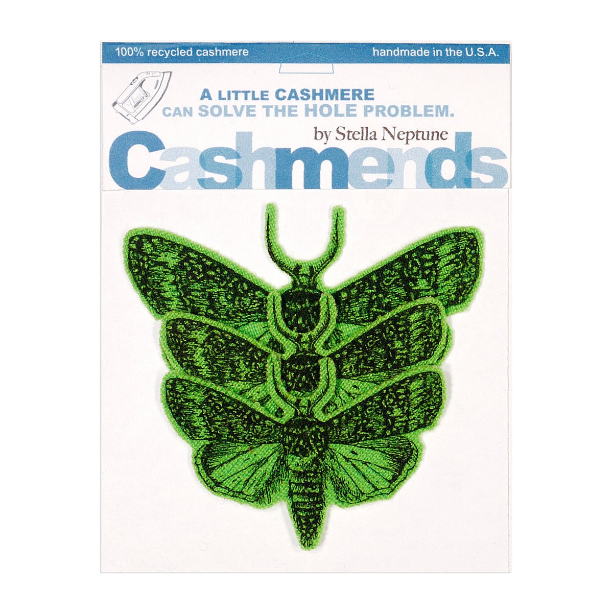 Iron-on Cashmere Moths - Bright Green / Stella Neptune