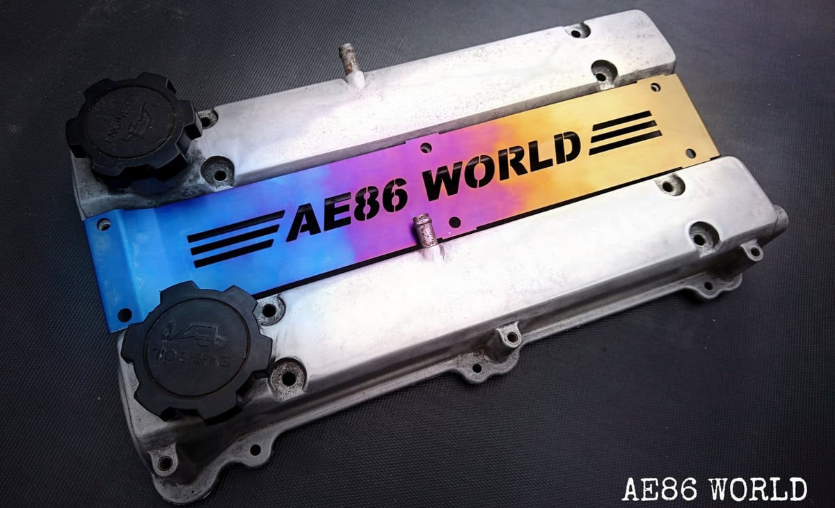 AE86 WORLD 4AGE Titanium Plug Cover / AE86 WORLD