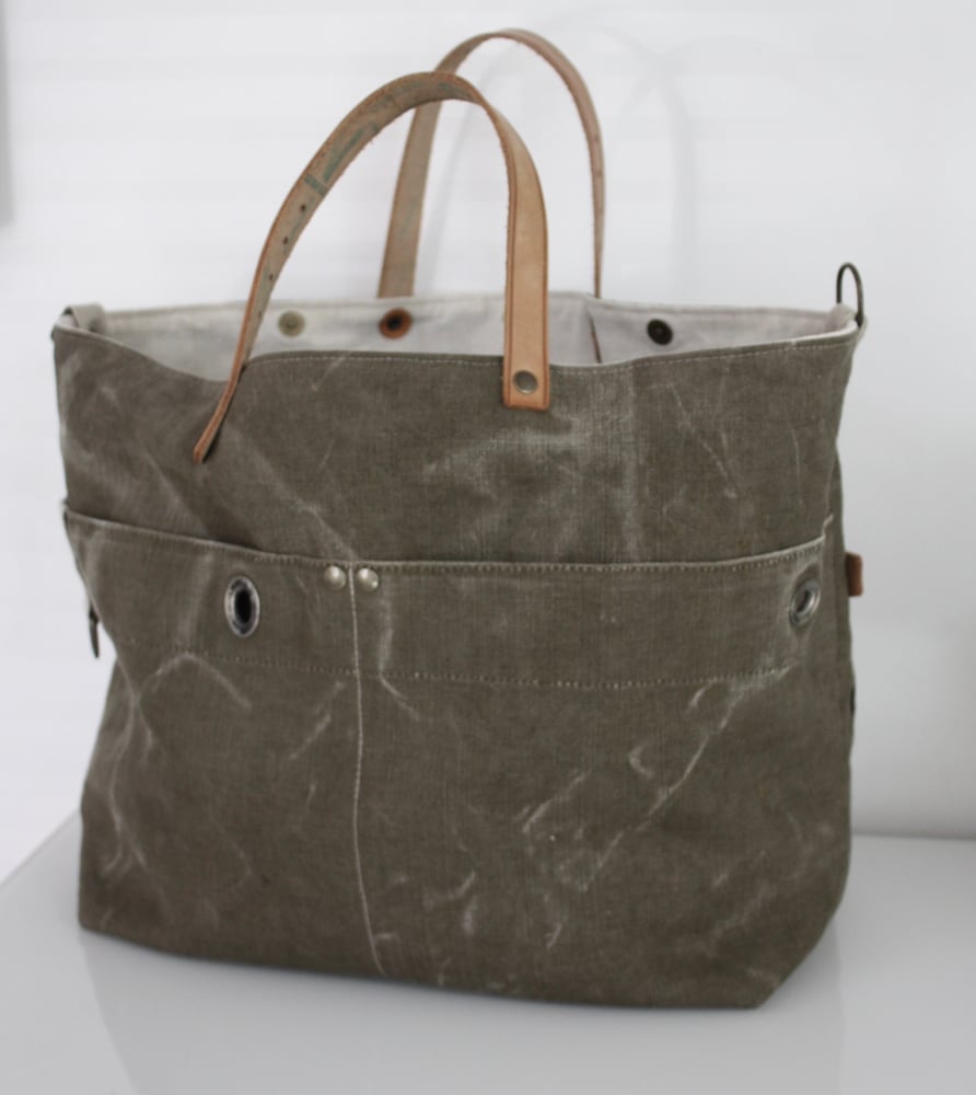 Sac cabas Poste France & military kaki. / Le Grenier de Ninon