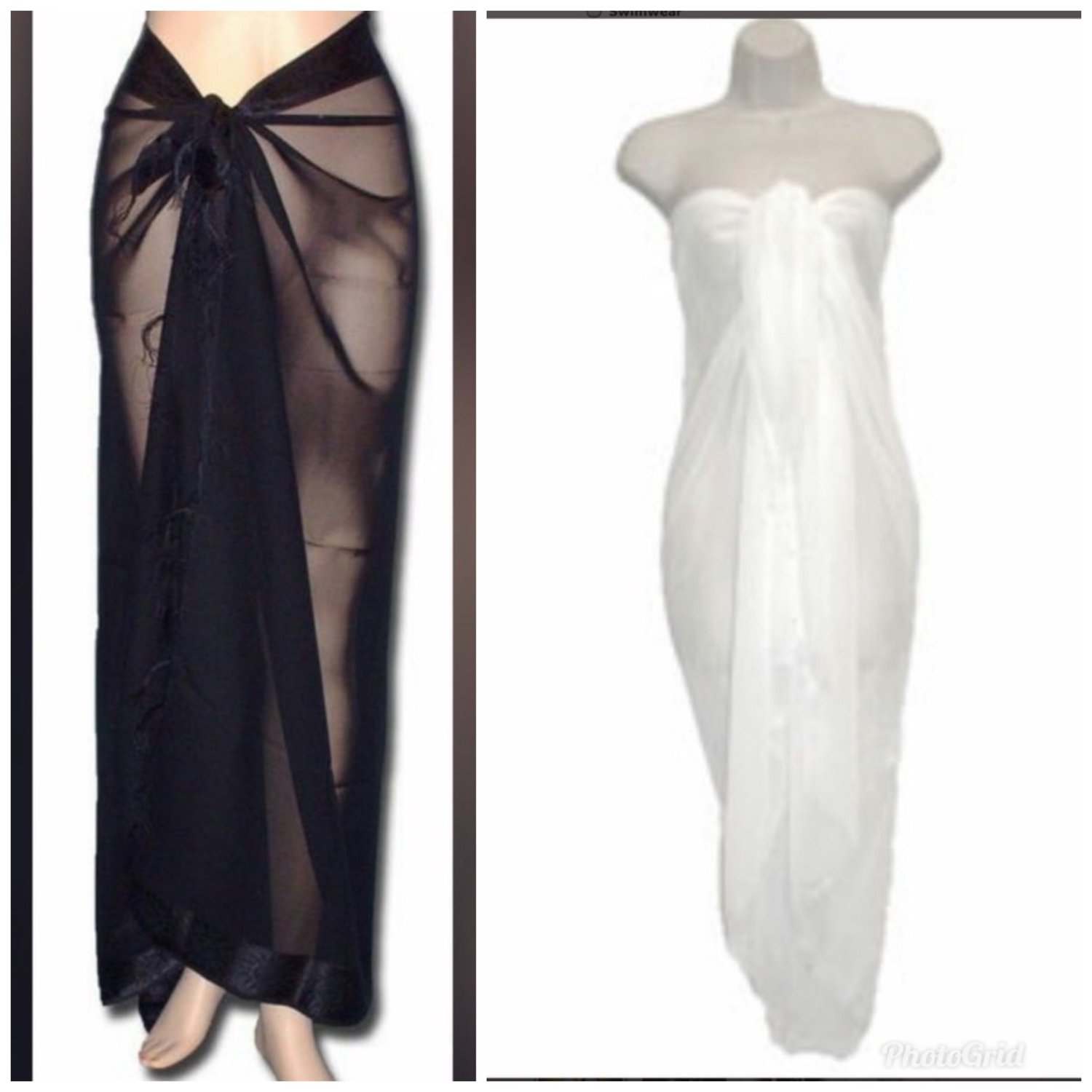 Black And White Sheer Sarong | Everything Jamaica