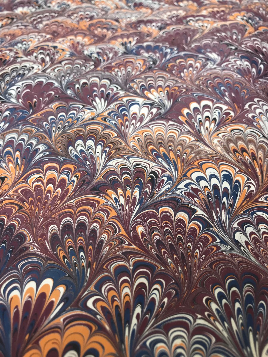Marbled Paper #4 Peacock Marbled Paper | Jemma Lewis Marbling and Design