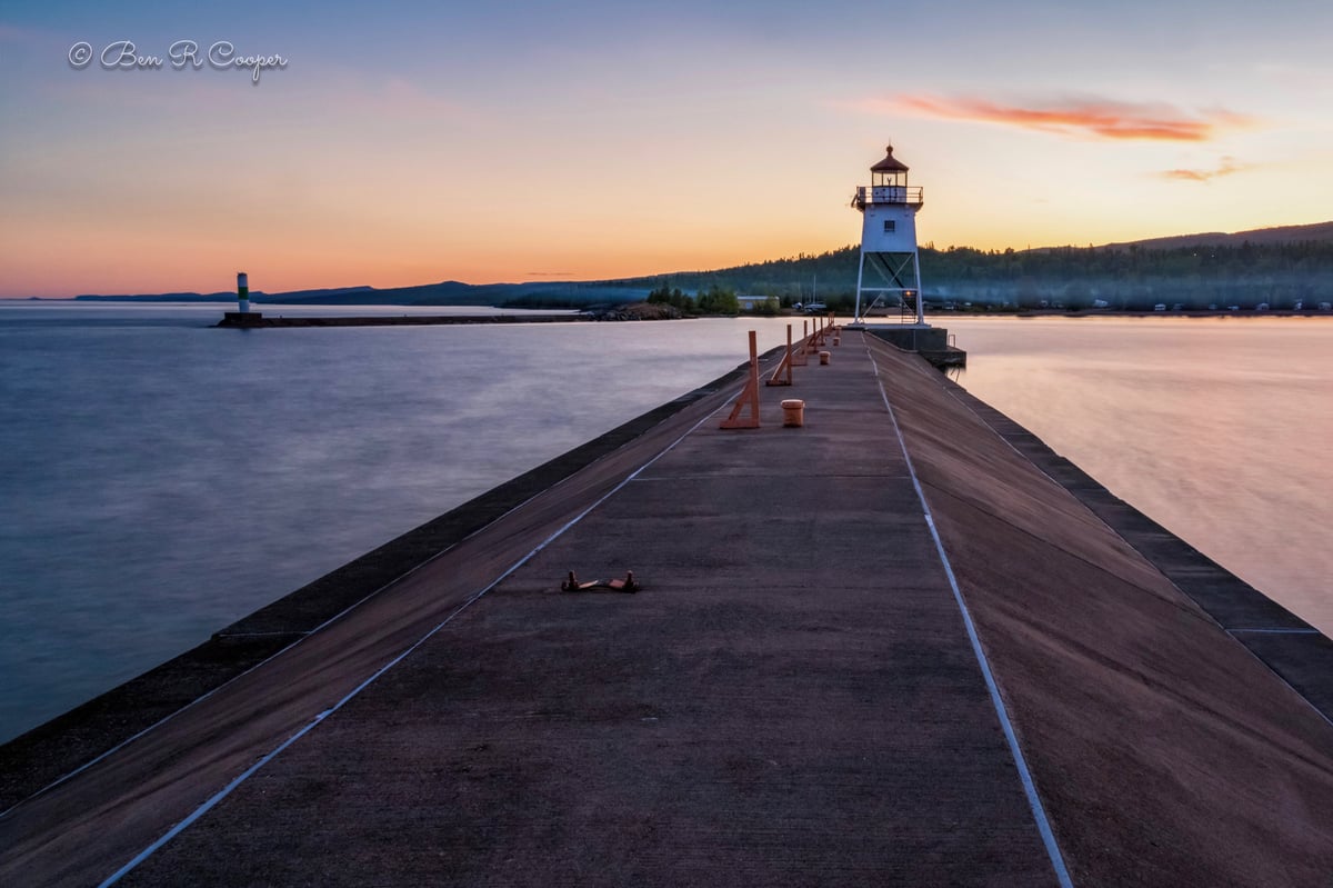 Grand Marais Lighthouse at Sunset | Ben R Cooper Photography