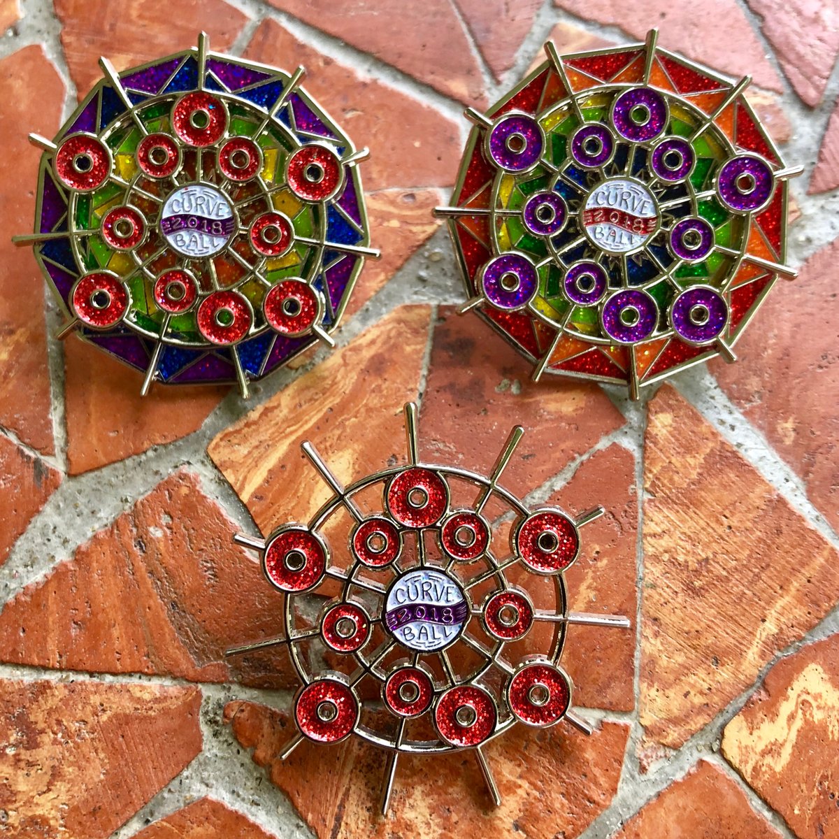 Curveball Spinner pins | Party Time Design