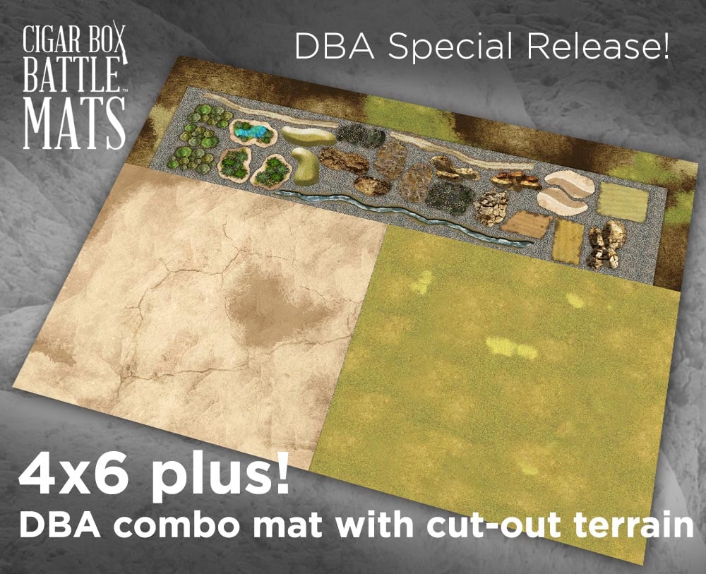 DBA COMBO Gaming Battle Mat -- 4'x6' plus -- #124 / Cigar Box Battle Store