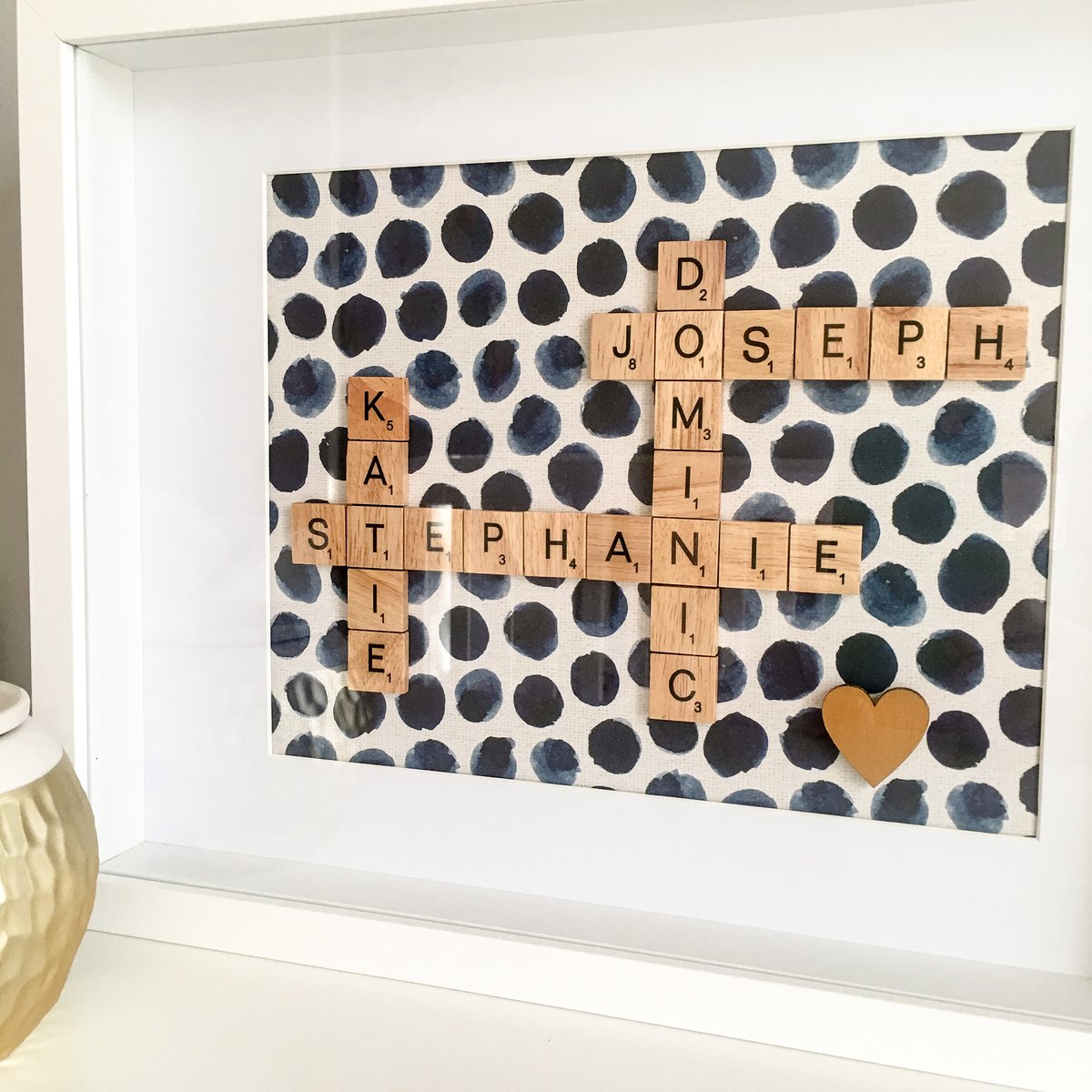Small Scrabble Family Frame (1-5 words) | I Heart Letters