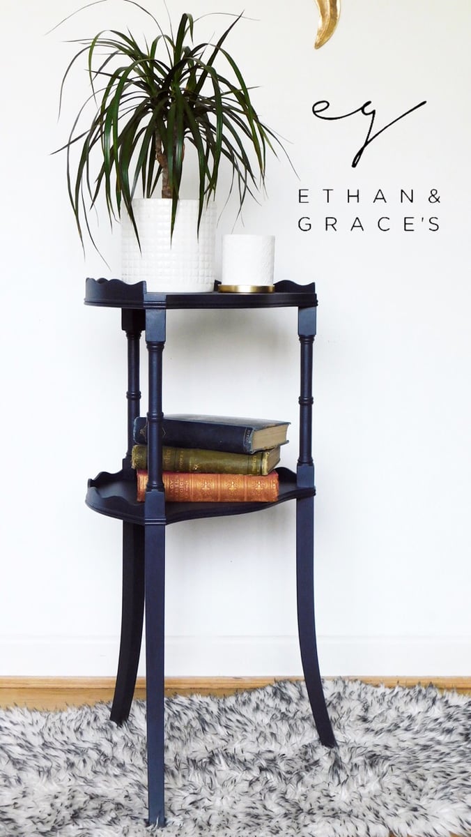 A Beven funnell dark blue stand | Ethan and Grace's Designs & Property ...