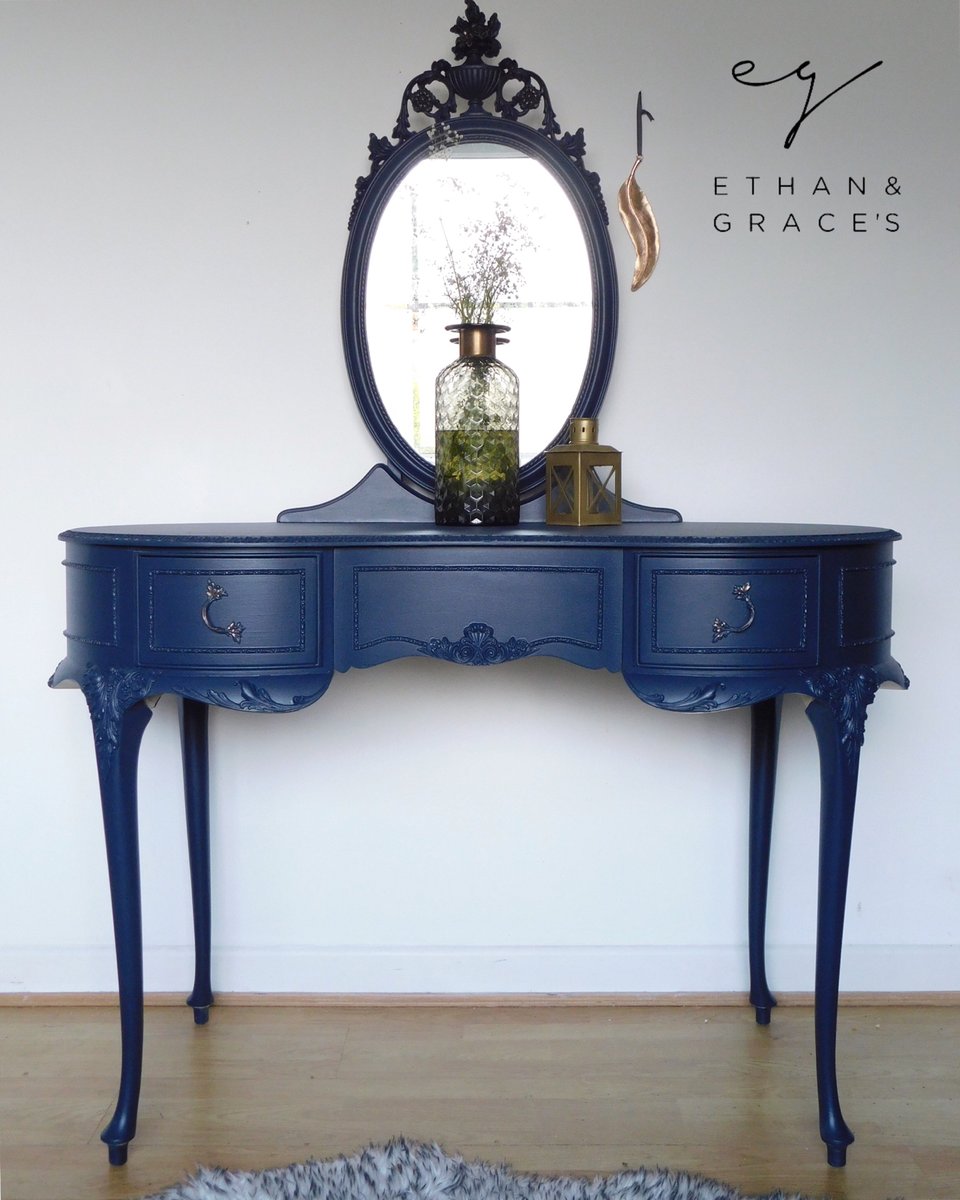 A elegant dark blue dressing table | Ethan and Grace's Designs