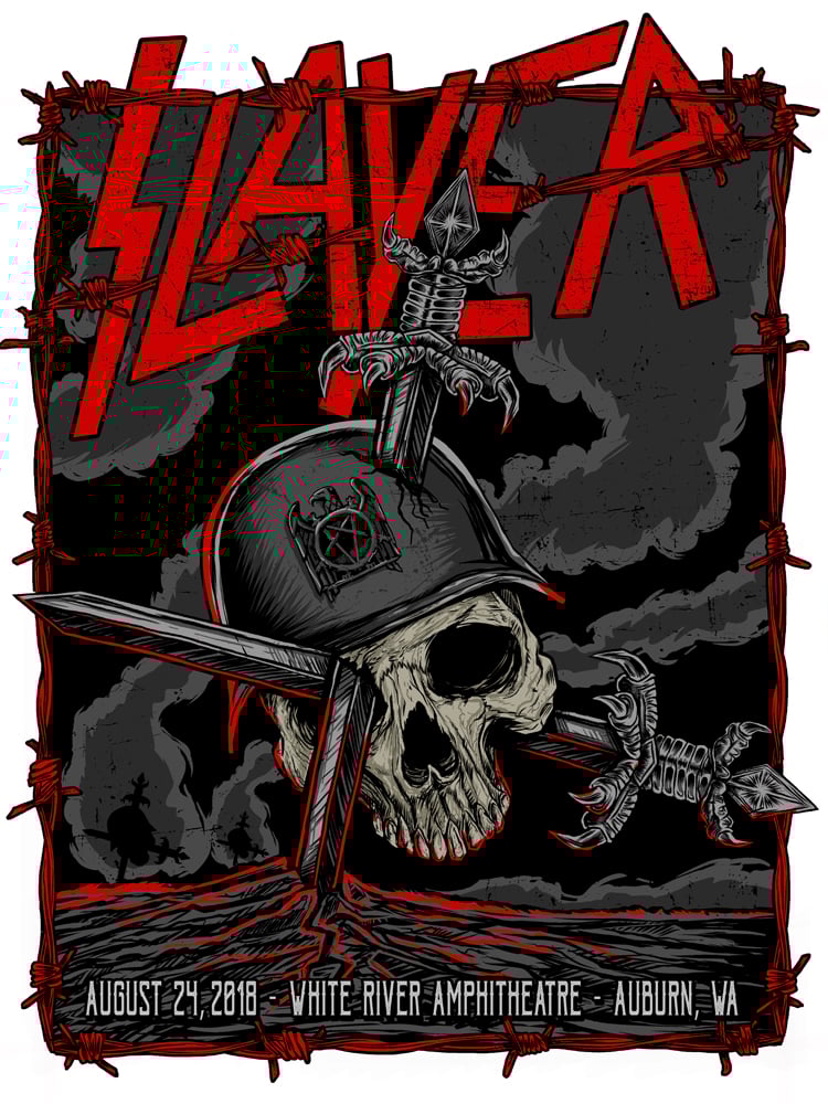 SLAYER - GIG POSTER - AUBURN,WA | Vertebrae33