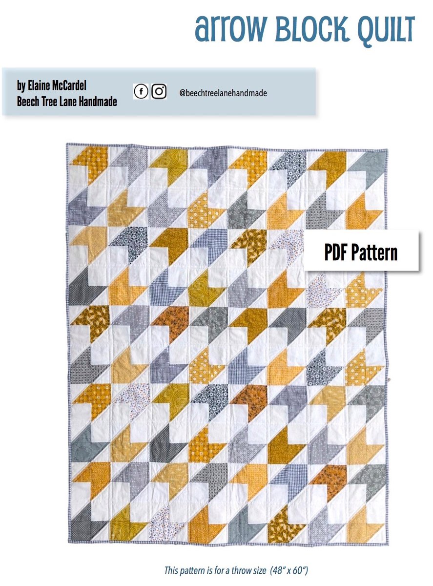 Arrow Block PDF Quilt Pattern / Beech Tree Lane Handmade