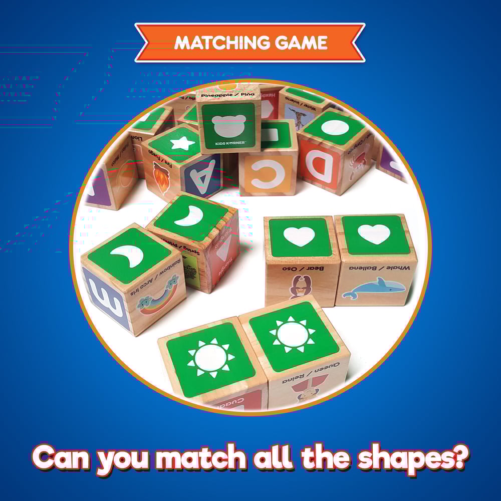 Wood Alphabet Blocks - Bilingual Edition (English/Spanish) | Kids ...