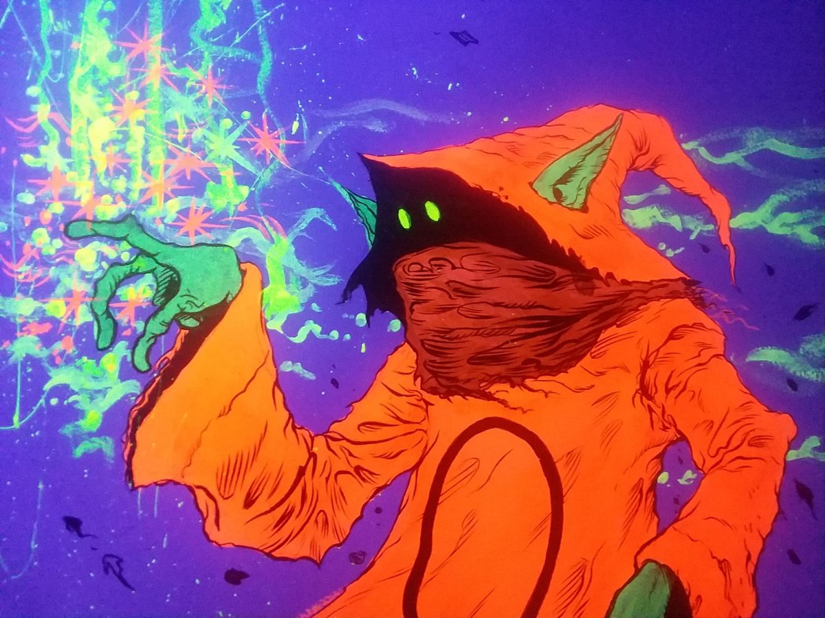 GLOW IN THE DARK ORKO original painting | markloneart