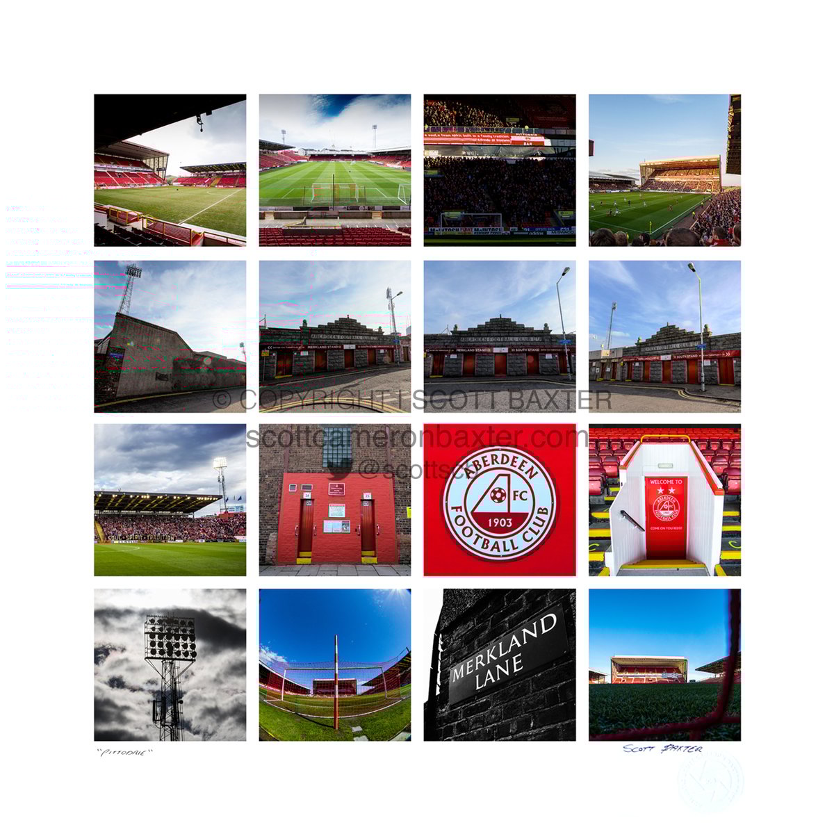 Pittodrie Stadium Collage Poster | Scott Cameron Baxter Photography Store