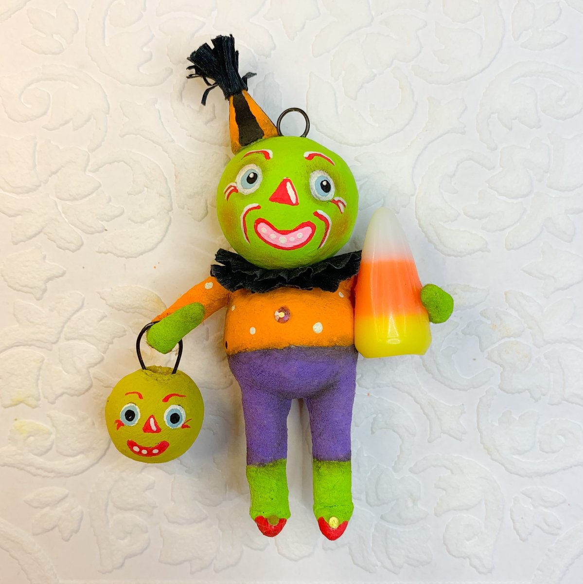 Candy Corn Party Goblin | Spun Cotton Ornament Co.