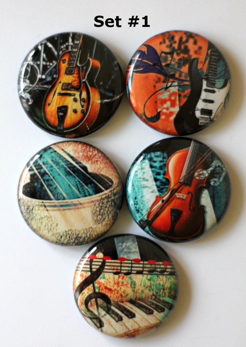 Musical Instrument Flair Buttons | DL.ART