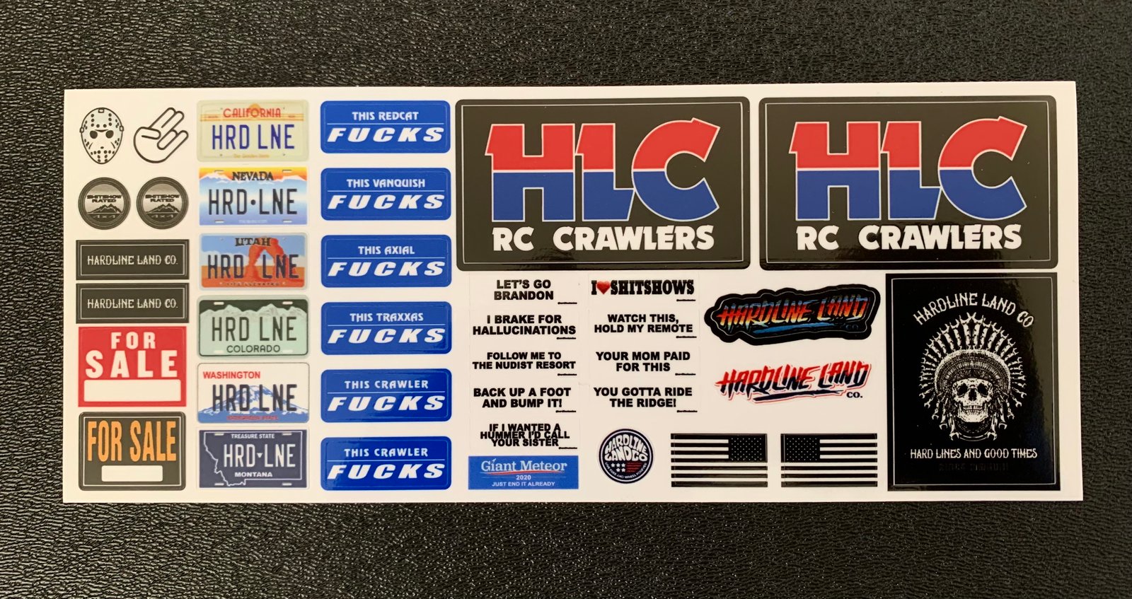 2022 HLC RC CRAWLER SCALE STICKER SHEET | HARDLINELANDCO