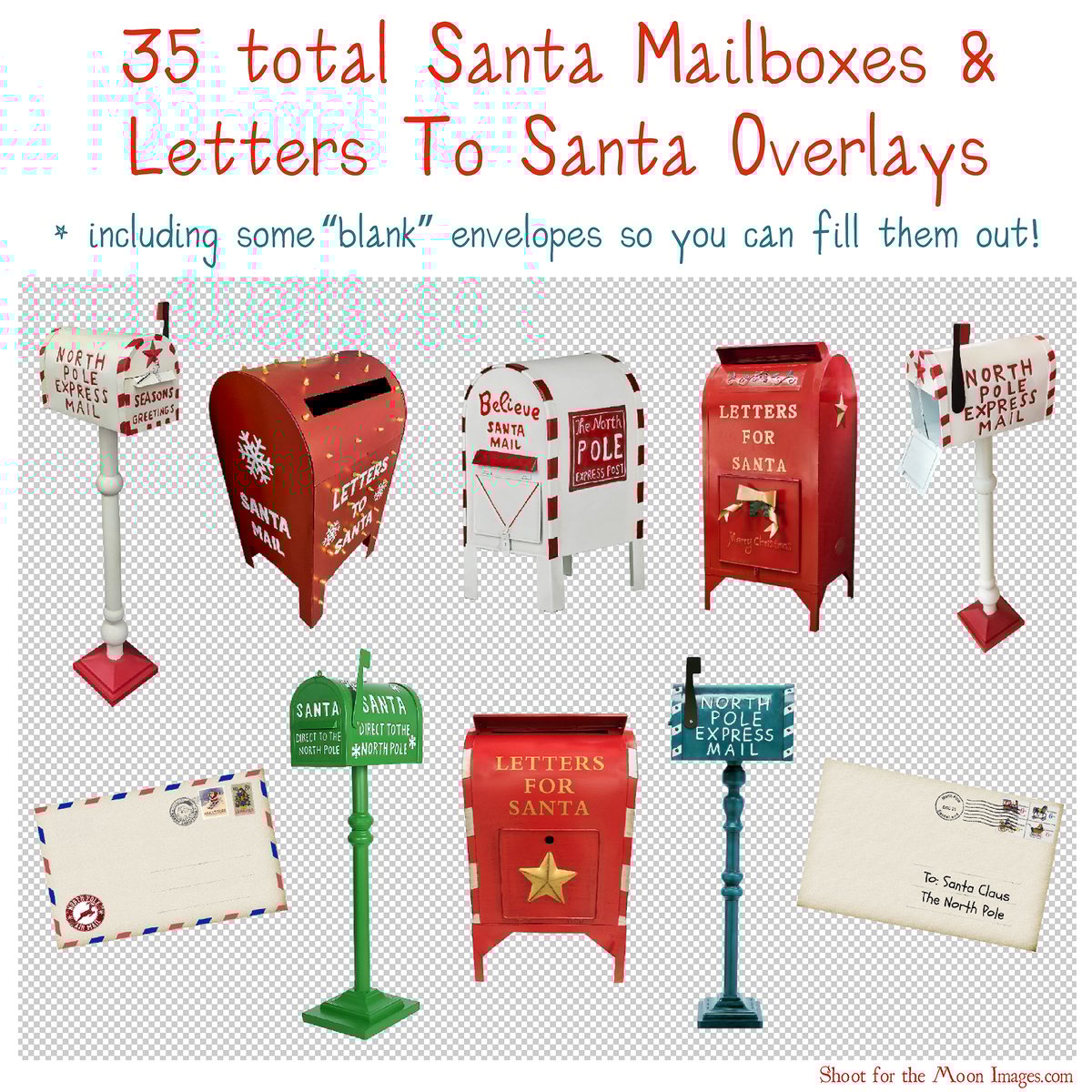 Santa Mailboxes & Letters To Santa Overlays | Shoot for the Moon Images ...
