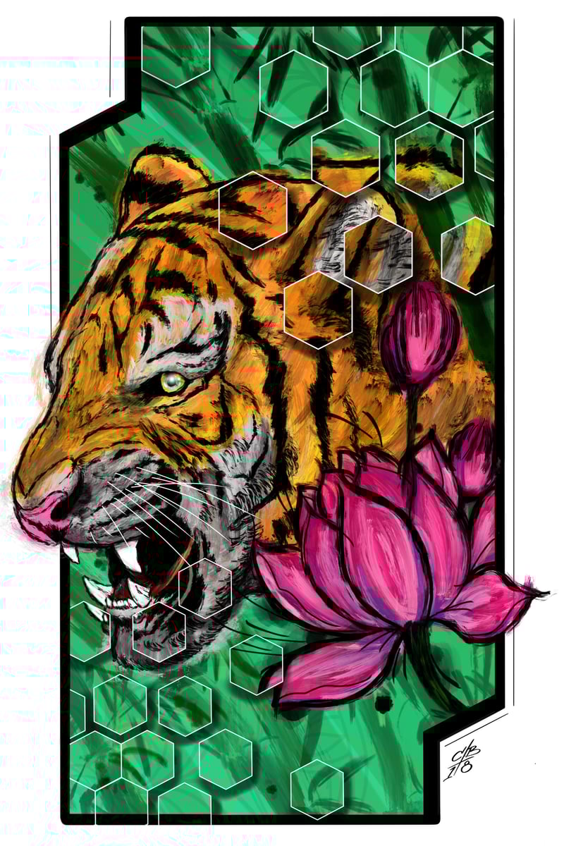 hexagon tiger | nocoastink